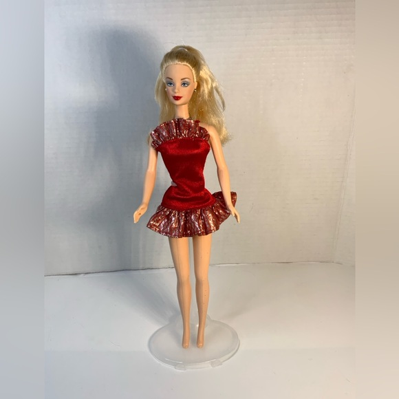 Mattel | Toys | Vintage Barbie In Official Barbie Red Dress Blonde Hair ...